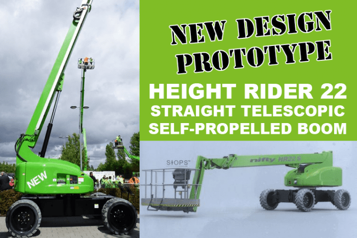 The prototype Height Rider 22 straight telescopic self-propelled boom ...